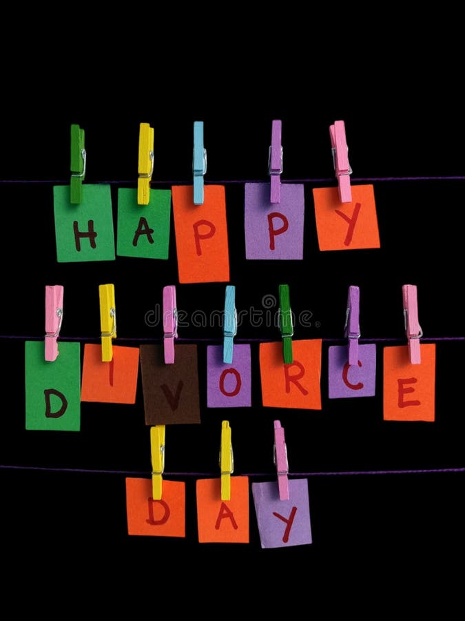 Happy Divorce Day Banner on a Black Background Stock Image - Image of ...