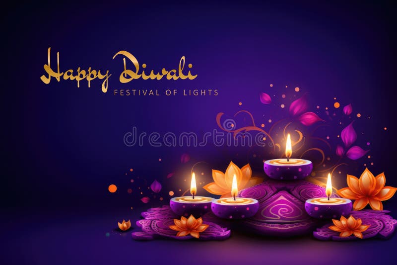 Happy Diwali Festival AI Generated Stock Image - Image of religion ...