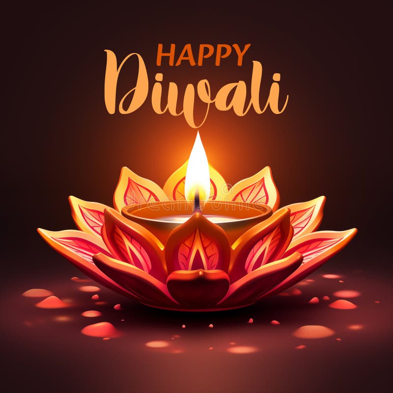 Happy Diwali Festival Of Lights Card Poster Post Ai Generated Stock