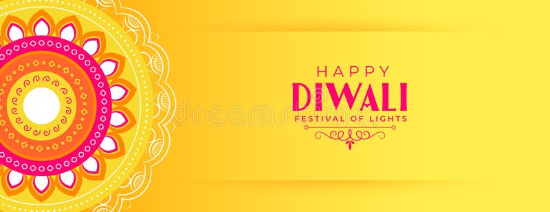 Happy Diwali Festive Rangoli Yellow Wallpaper Design Stock Vector ...