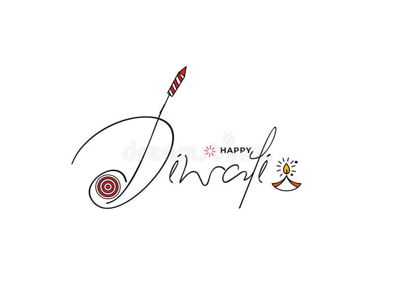 Happy Diwali Greetings on the White Background Stock Illustration ...