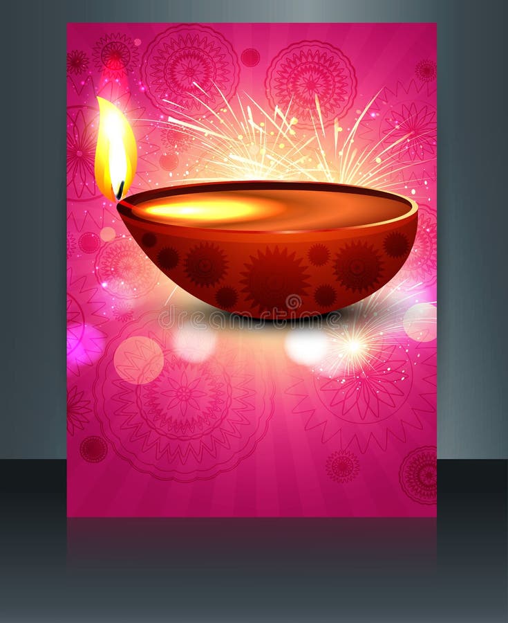 Deepawali Diwali Diya Website Template Presentati Stock Vector ...