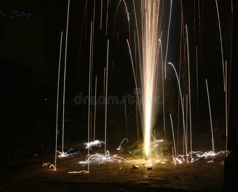 Happy Diwali Long Exposure Artistic Shots of Fire Crackers Stock Image ...