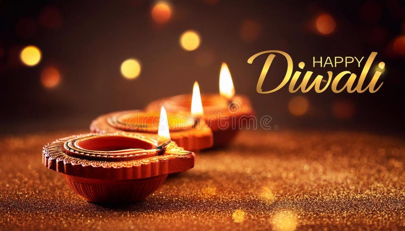 Happy Diwali Poster with Diya Lamp Poster Design Stock Illustration ...
