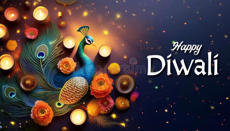 Happy Diwali Poster with Diya Lamp Poster Design Stock Illustration ...