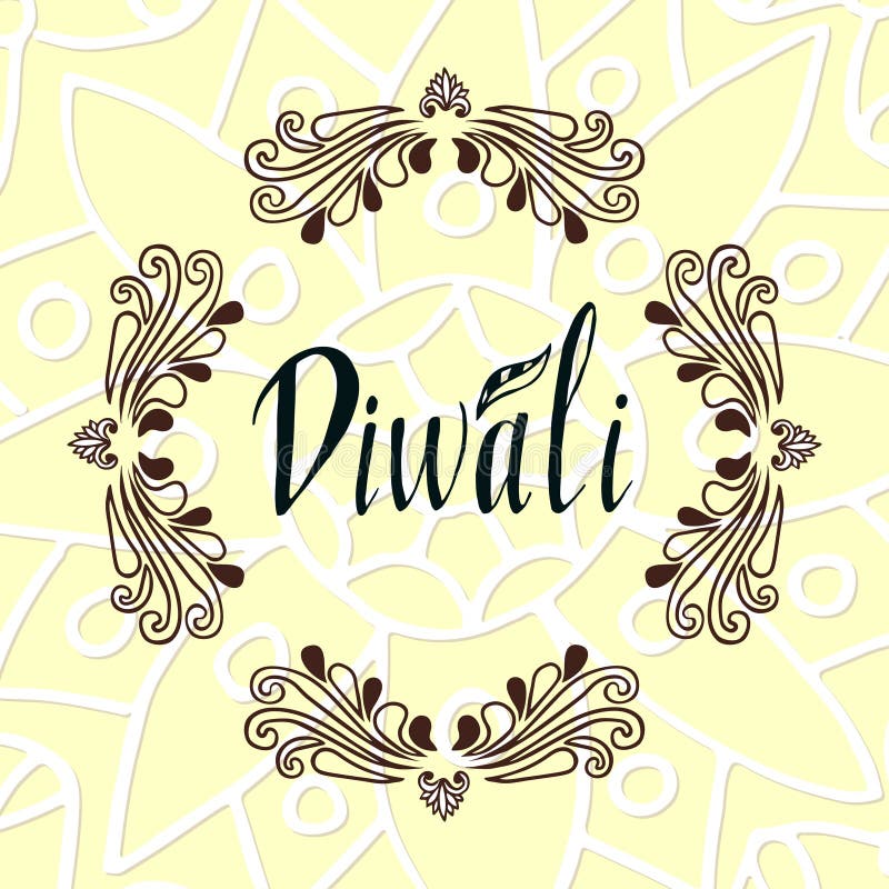 Happy Diwali Text Design. Happy Diwali Card Stock Vector - Illustration ...