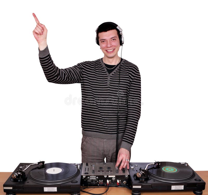 Happy dj play music stock image. Image of performance - 18930867