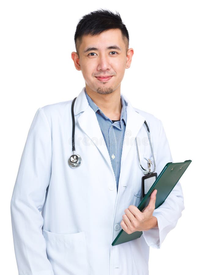 Happy Doctor with Clipboard Stock Image - Image of care, clinical: 40065433