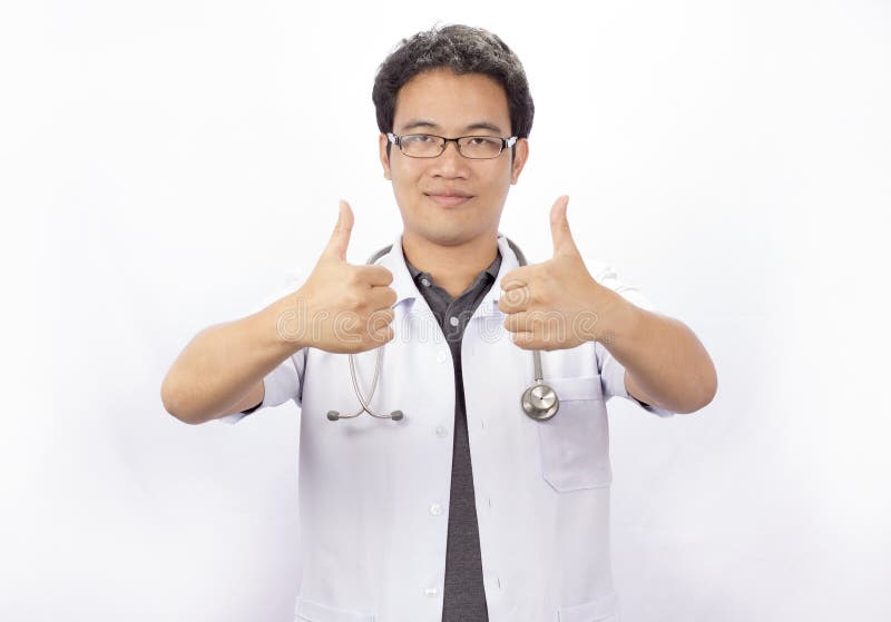 Happy Doctor at the Doctors Office Stock Photo - Image of explaining ...