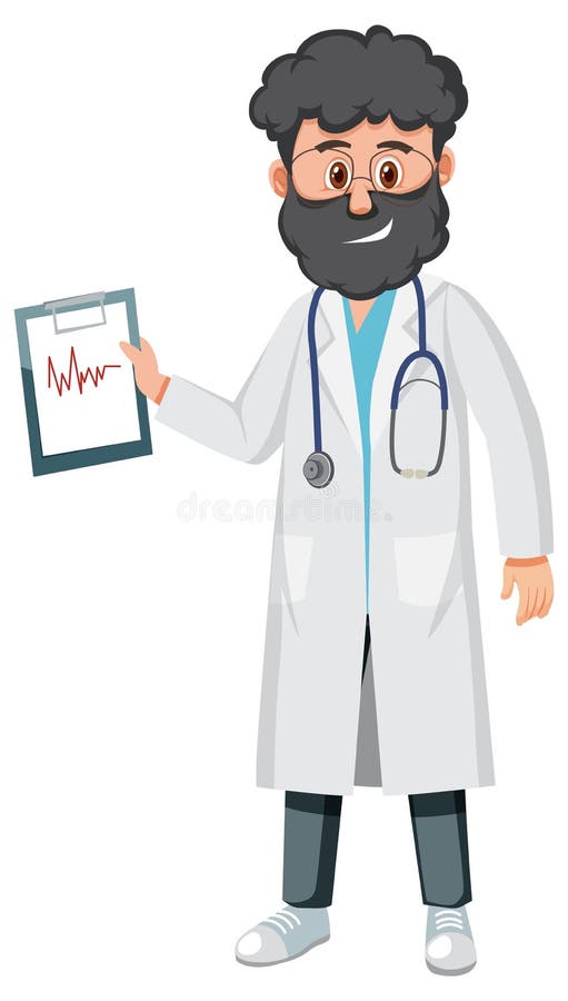 Happy Doctor with Patient File Stock Vector - Illustration of clip ...