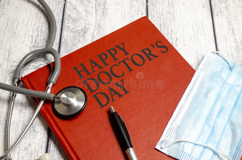Happy Doctor S Day Words on Red Notepad and Stethoscope Stock Image ...