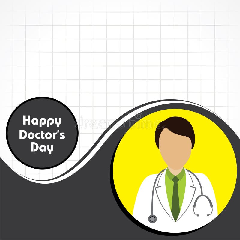 Happy Doctors Day Greeting Card and Social Media Post Design with ...