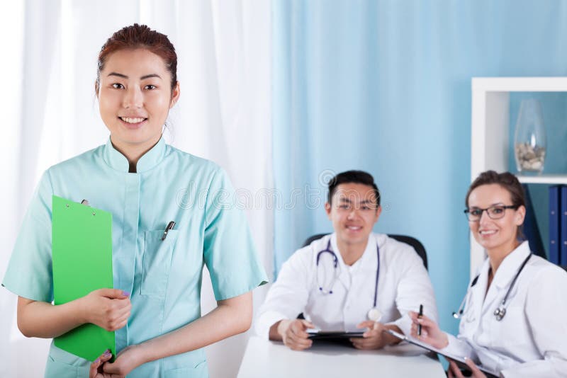 Happy Doctors Team before Work Stock Photo - Image of mongolian ...