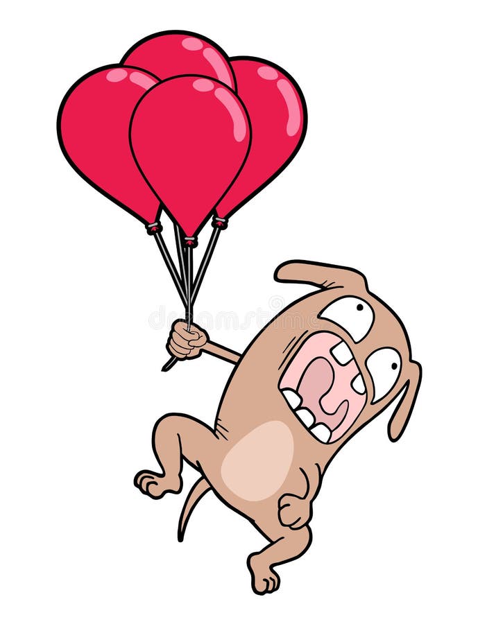 Happy Dog Face with Balloons Stock Vector - Illustration of carnival ...
