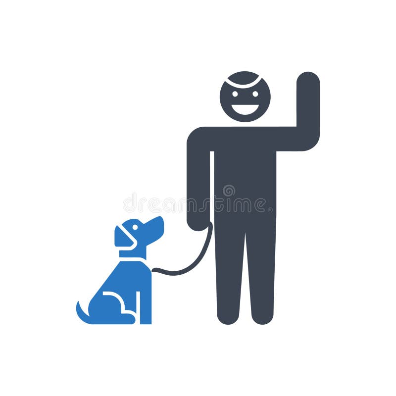 Happy Dog Owner Icon stock illustration. Illustration of companion ...