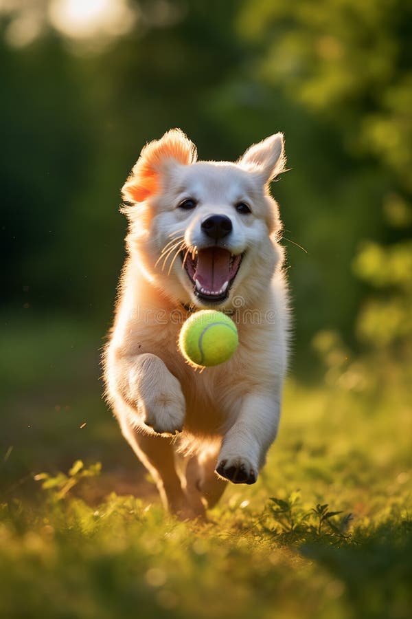 Happy Dog Playing with Ball Stock Image - Image of spring, happy: 341779823