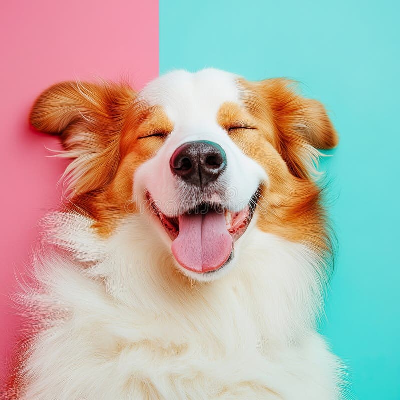 Happy Dog Portrait, Smiling Pet Stock Illustration - Illustration of ...