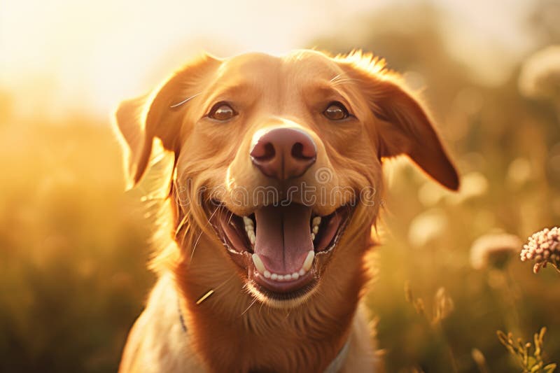 Happy Dog Smiles. Ai Generative Stock Illustration - Illustration of ...