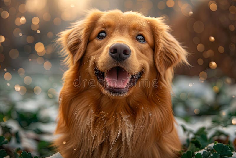 Happy Dog is Smiling on the Outdoor Walk Stock Illustration ...