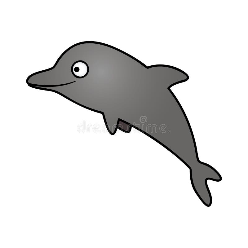 Happy dolphin cartoon icon stock illustration. Illustration of funny ...