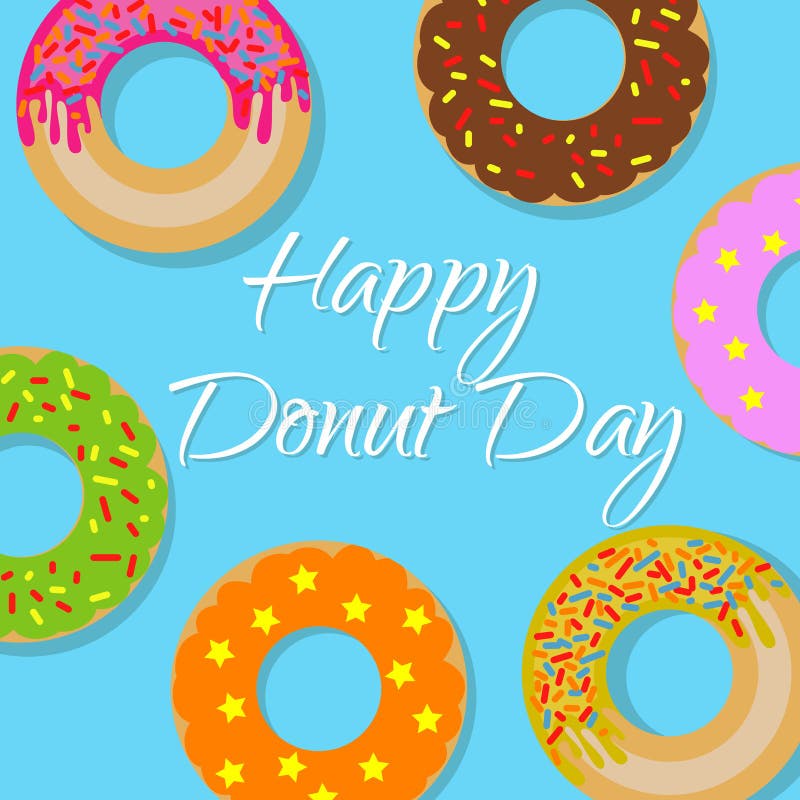 Happy donut day banner stock vector. Illustration of vector - 91288814