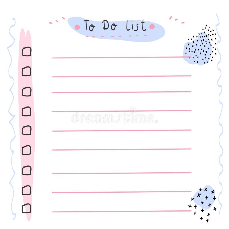 Happy Drawing To Do List for Work Stock Illustration - Illustration of ...