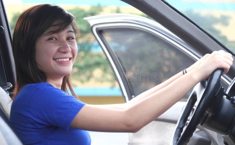 Happy driver stock photo. Image of pretty, attractive - 16258416