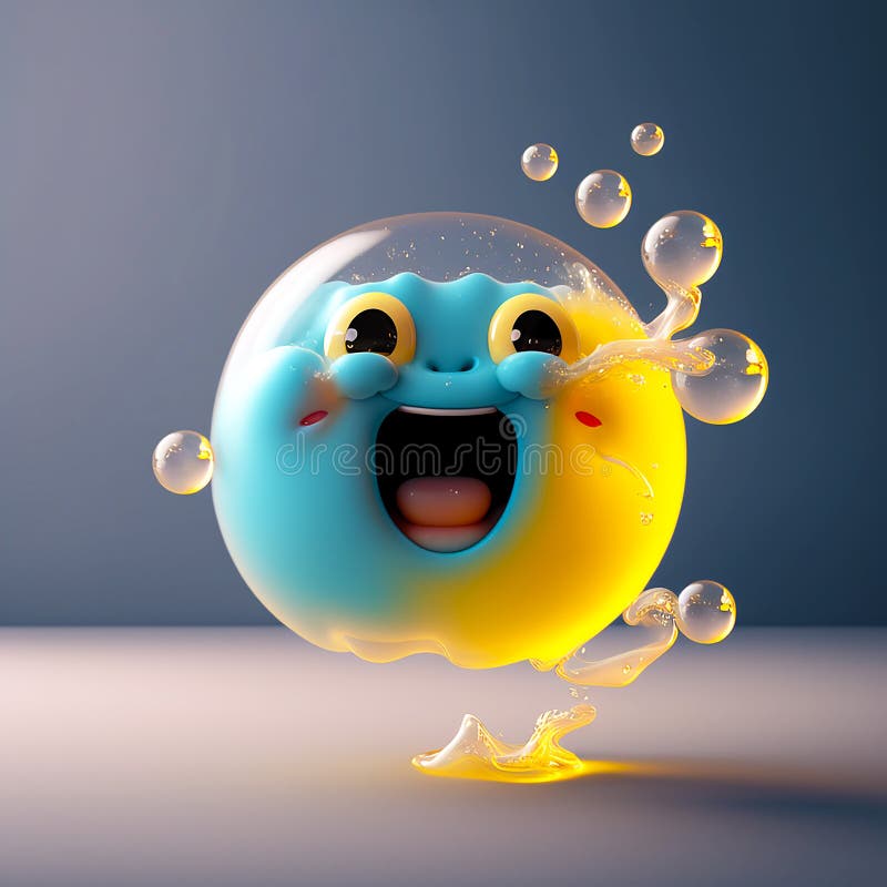 HAPPY DROP EMOJI - AI GENERATED Stock Photo - Image of dramatic ...