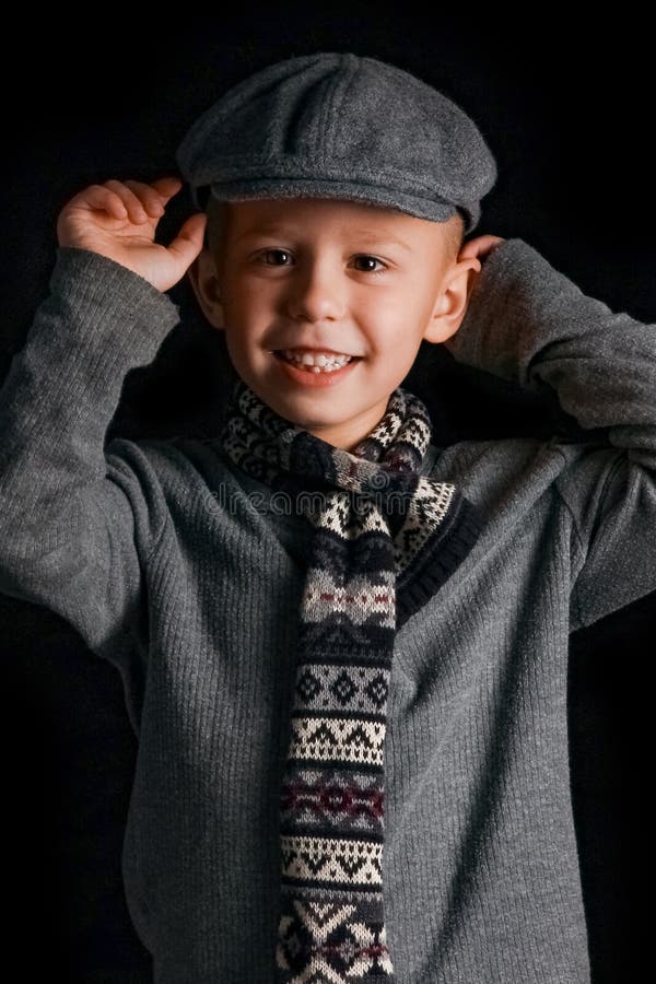 Happy Dude Baby on Black Background Stock Image - Image of childhood ...
