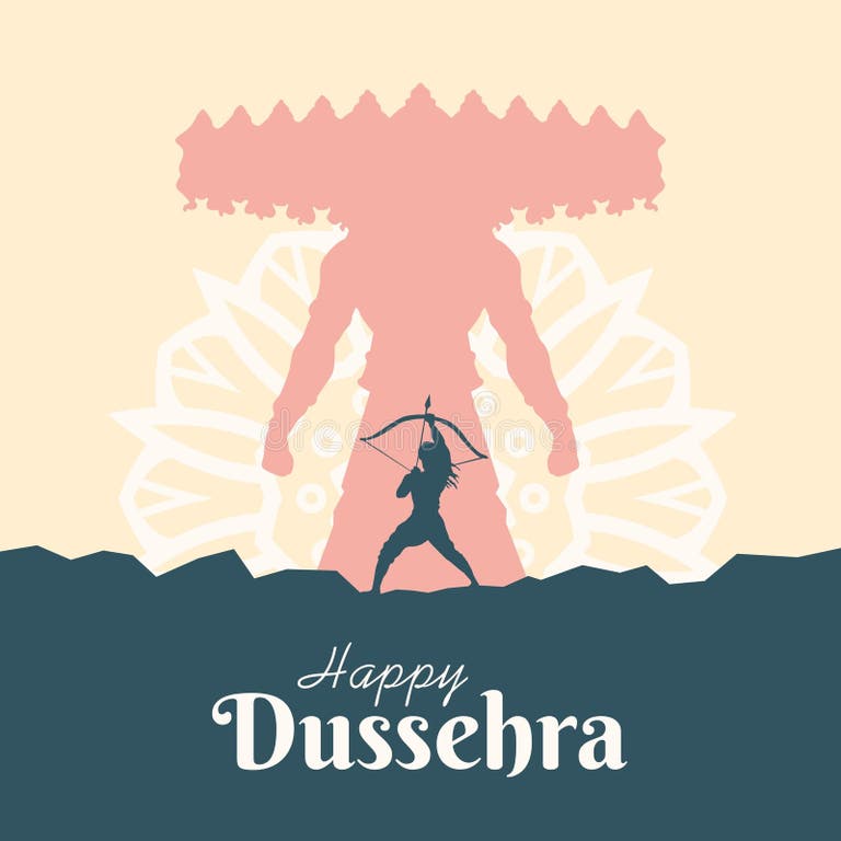 Happy Dussehra Post Template Vector Stock Vector - Illustration of jain ...