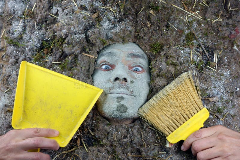 Happy dust man stock image. Image of yellow, acarus, surprise - 48715877