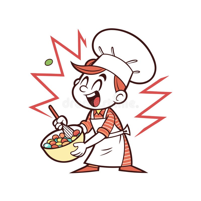 Happy Eager Chef Character stock vector. Illustration of joyful - 354819416