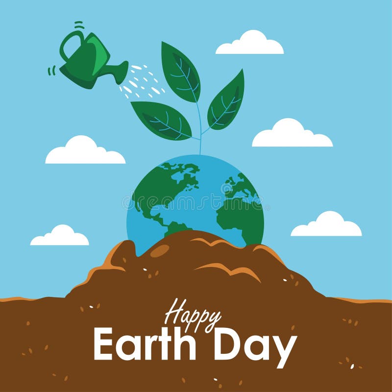 Happy Earth Day Background Template Stock Vector - Illustration of ...