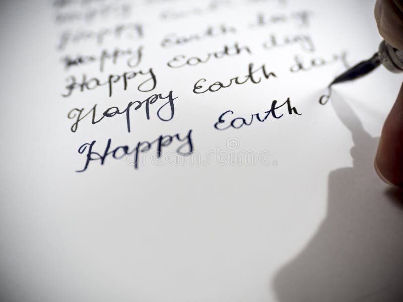 Happy Earth Day Calligraphy and Lattering. Stock Image - Image of ...
