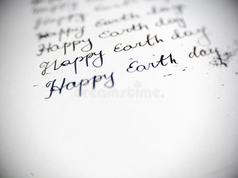 Happy Earth Day Calligraphy and Lattering. Stock Image - Image of ...