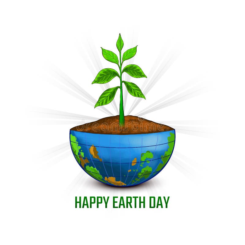 Happy Earth Day Concept Natural Ecology Background Design Stock Vector ...
