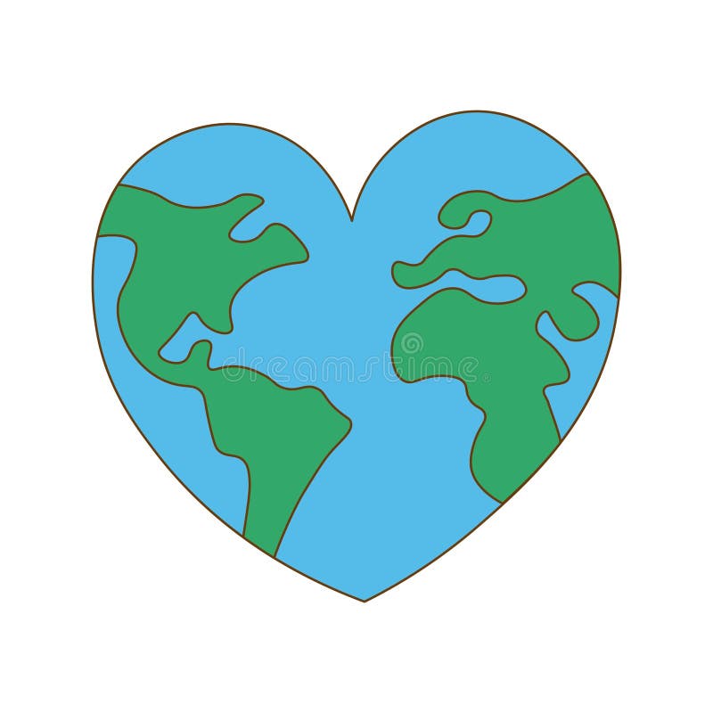 Happy Earth Day. Design with a Heart Shaped World Globe Design Stock ...