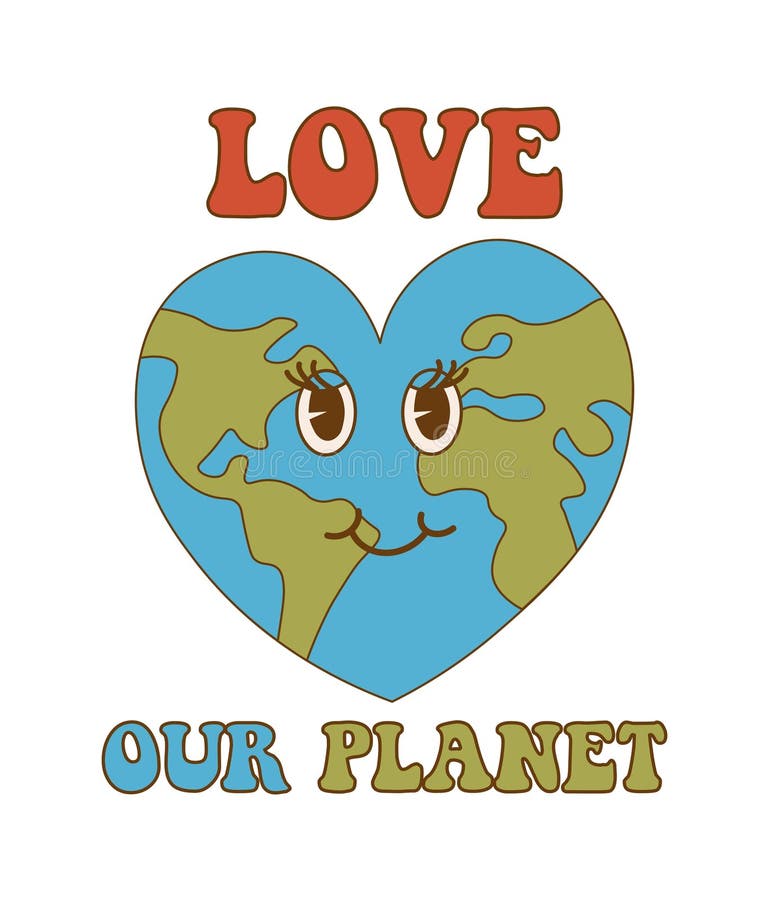 Happy Earth Day. Design with a Heart Shaped World Globe Design Stock ...