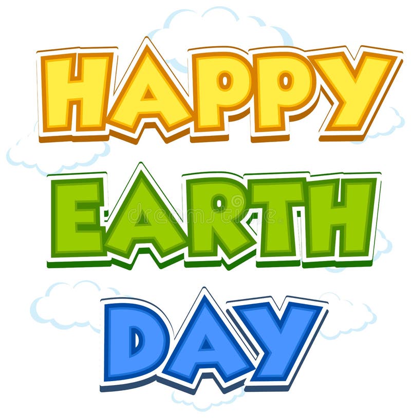 Font Design Word Earth Day Stock Illustrations – 647 Font Design Word ...