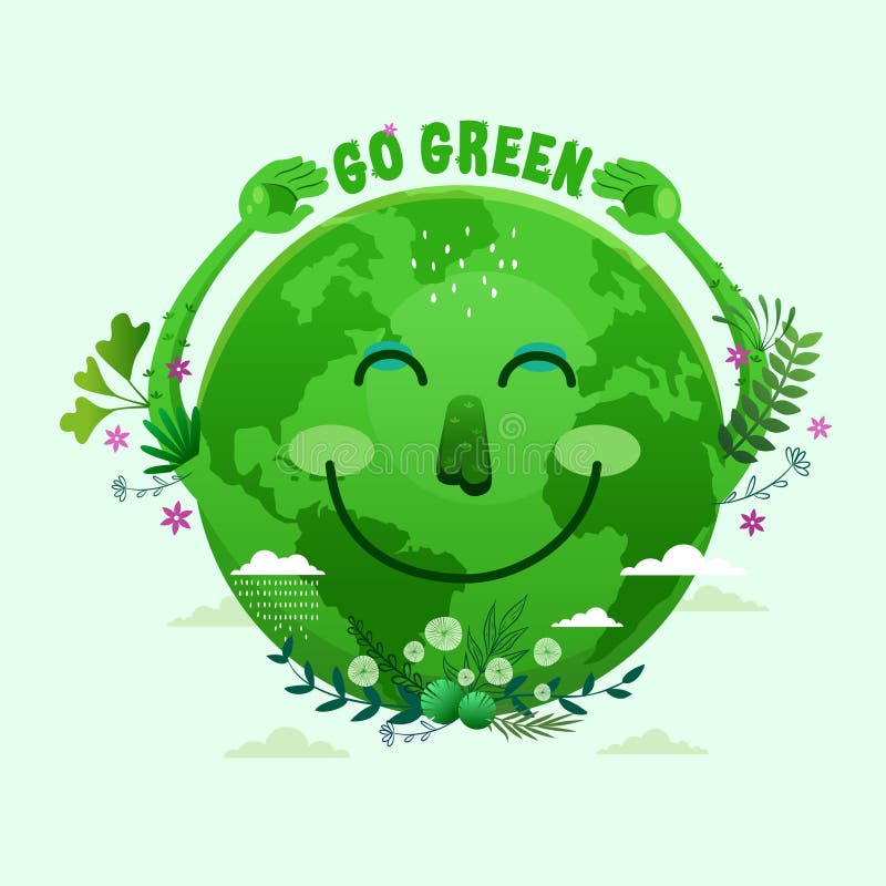 Happy Earth Day. Go Green Save the World Illustration Stock Vector ...