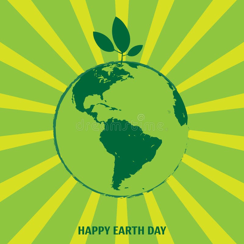 Happy Earth Day Greeting Design. Vector Illustration Stock Vector ...