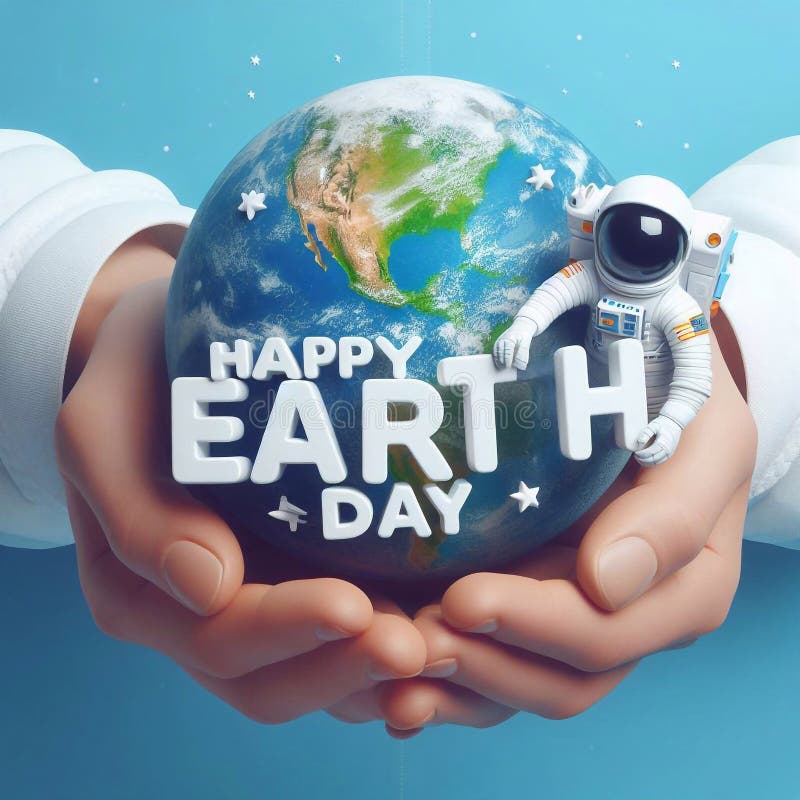 Happy Earth Day Illustration: Planet and Letters on the Grass ...