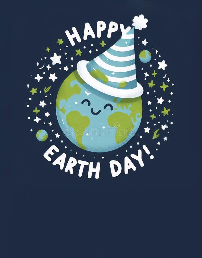 Happy Earth Day Poster Illustration.Planet and Its Components ...