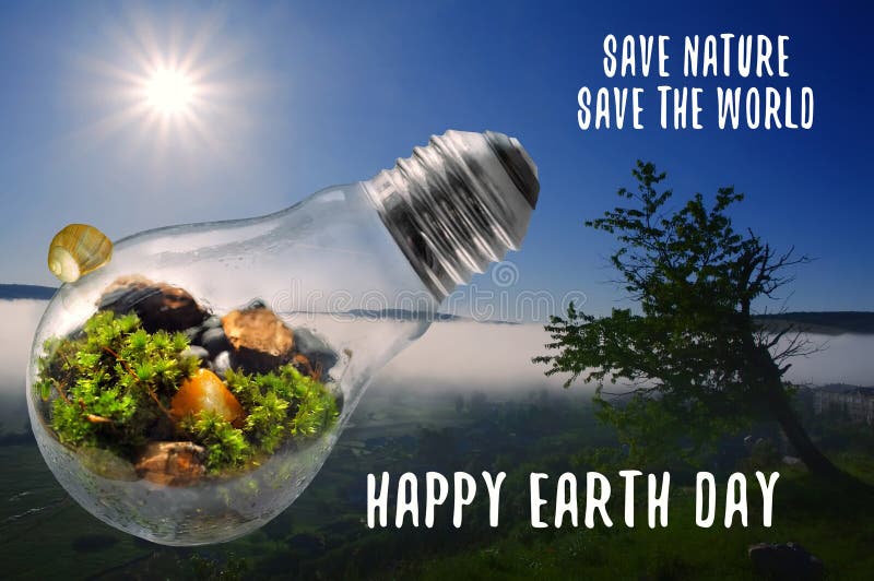 Happy Earth Day Save Nature and World Illustration Stock Illustration ...