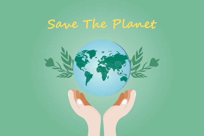 Happy Earth Day Template. Earth and Hands. Environmental Problems and ...