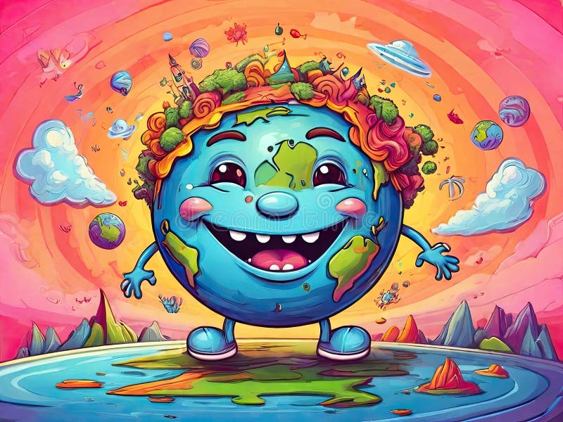 Happy Earth Planet. World Environment Day Creative Concept Stock Photo ...