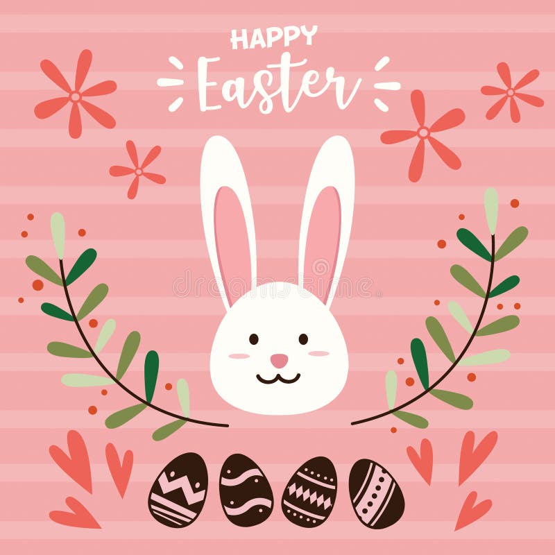 Happy Easter! Cute Cartoon Bunny Vector Illustration Stock Illustration ...