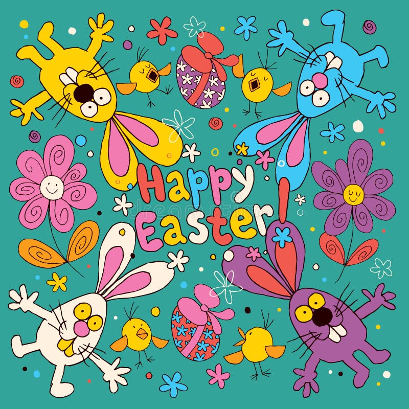 Happy Easter greeting card stock vector. Illustration of scrapbook ...