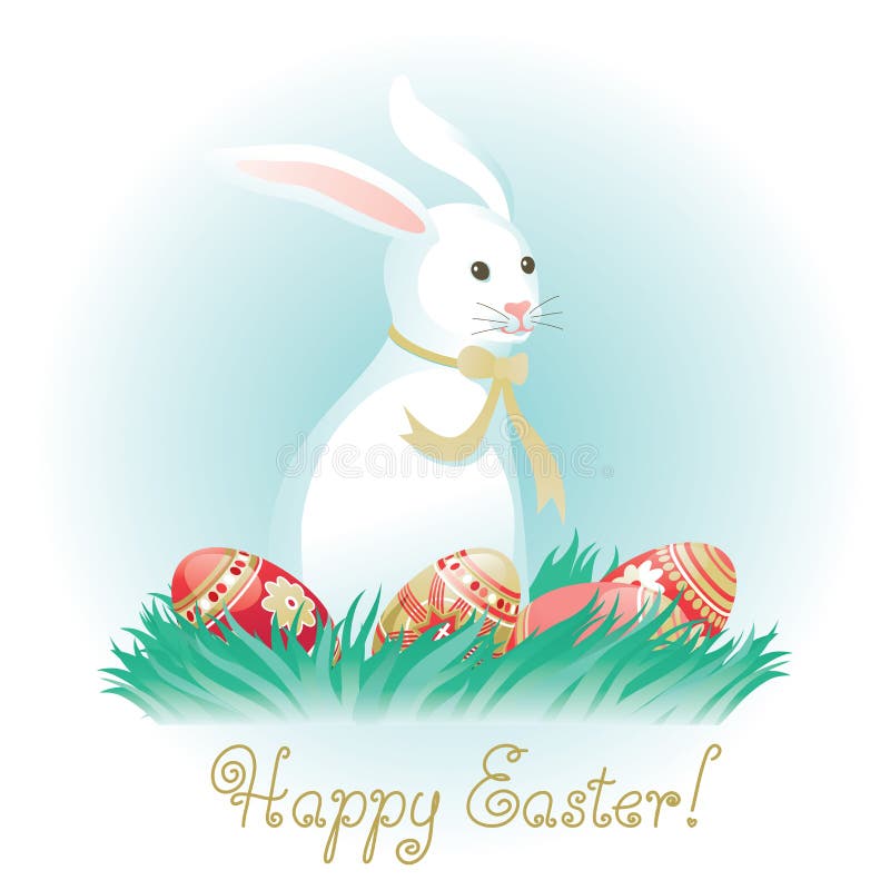 Vector Illustration of Cute Pastel Color Happy Easter Greeting Concept ...
