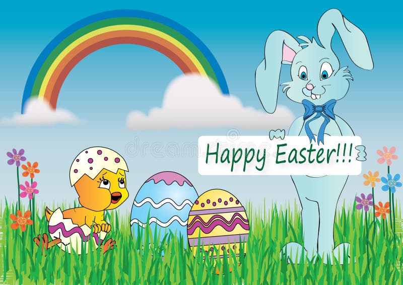 Happy Easter Sign stock vector. Illustration of grass - 29518833